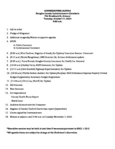 10-17-23 agenda - Douglas County, South Dakota